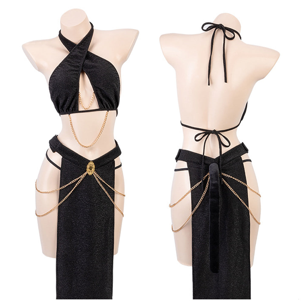 Seductive Cosplay Lingerie Set Glitter Cat Costume Amorino