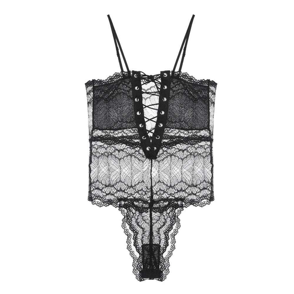 Lace Teddy Sleepwear Snap Bodysuit – Amorino