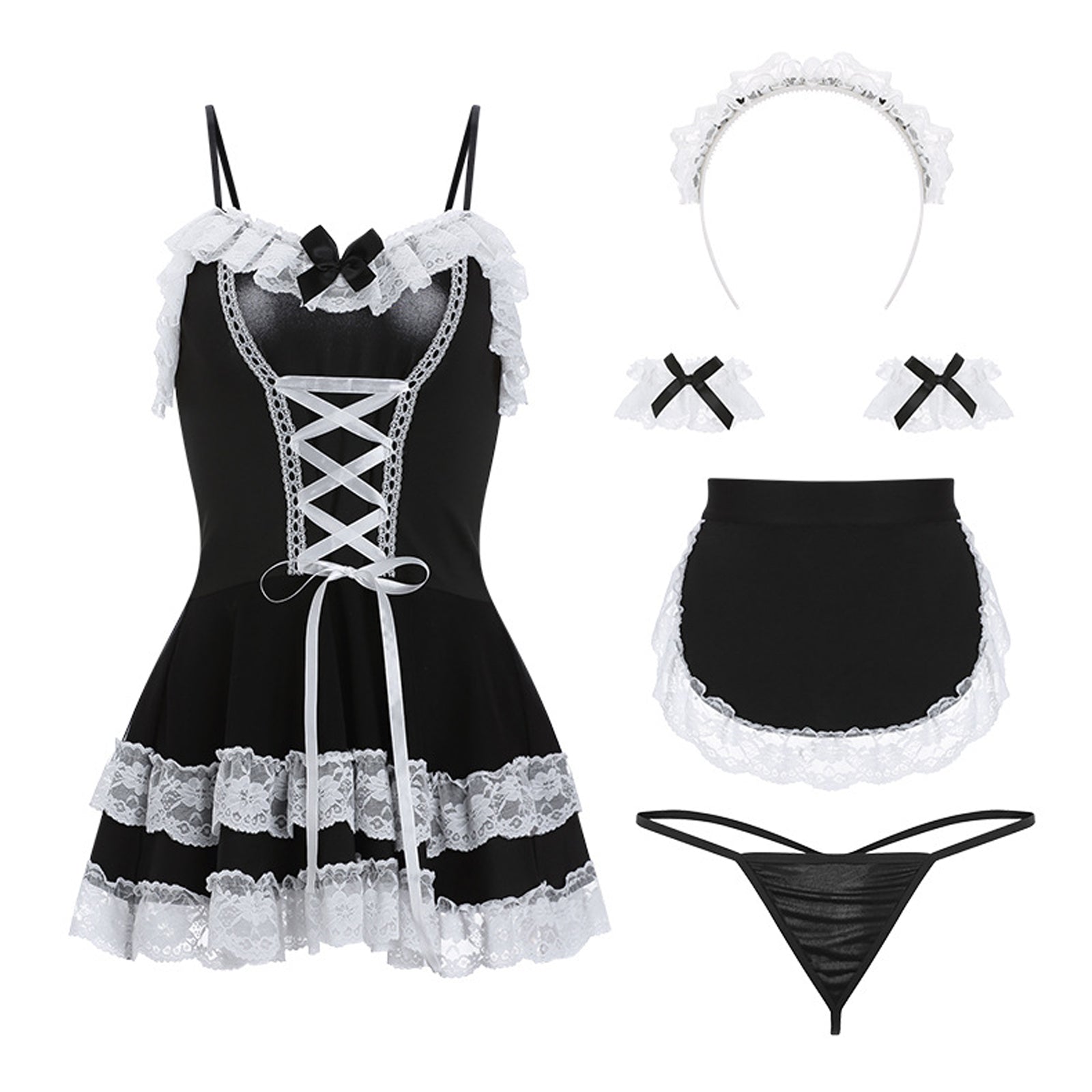 Irresistible French Maid Costume with Lace Trim – Amorino